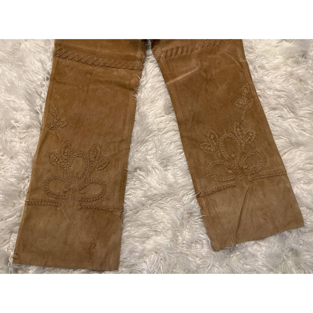 Stunning Margaret Godfrey Tan Suede Leather Pants Nwo… - Gem